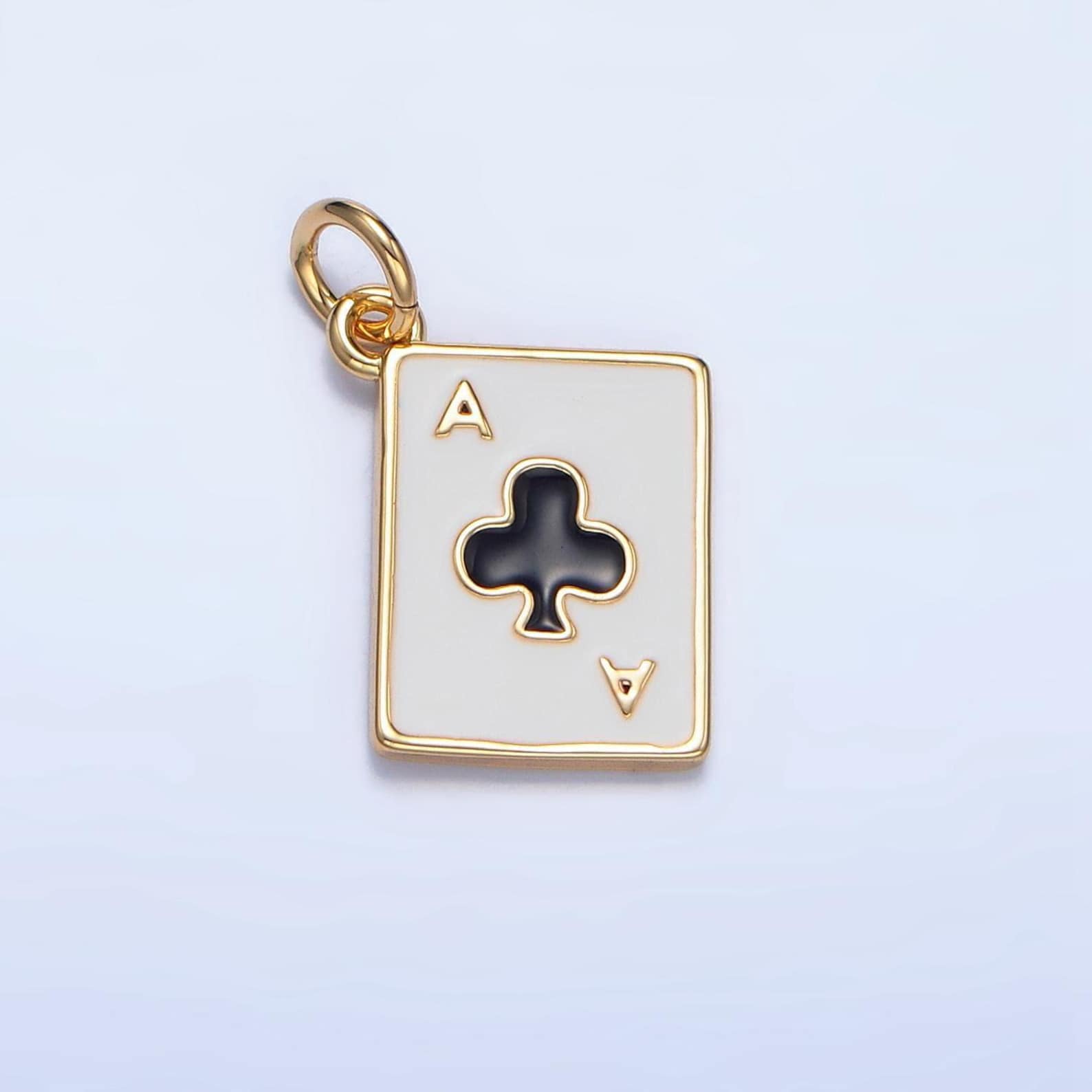 Dainty 24k Gold Filled Heart Ace Playing Card Charm Ace of Spade Poker ...