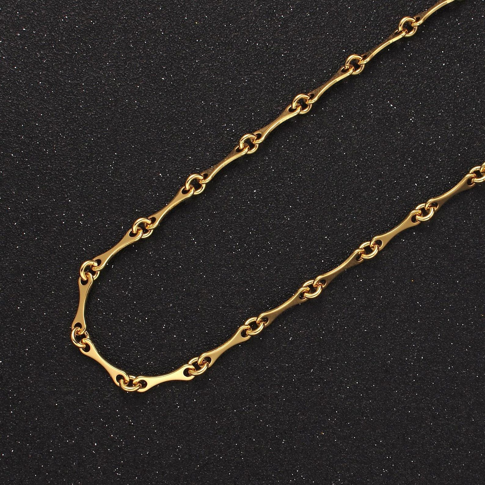 Unique Gold Curved Designed Link Unfinished Chain for Jewelry Making ...