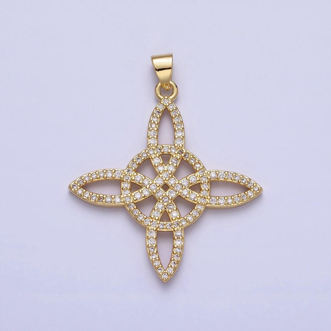 14k Gold Filled Celtic Irish Scottish Open Knot Design Cross Pendant ...