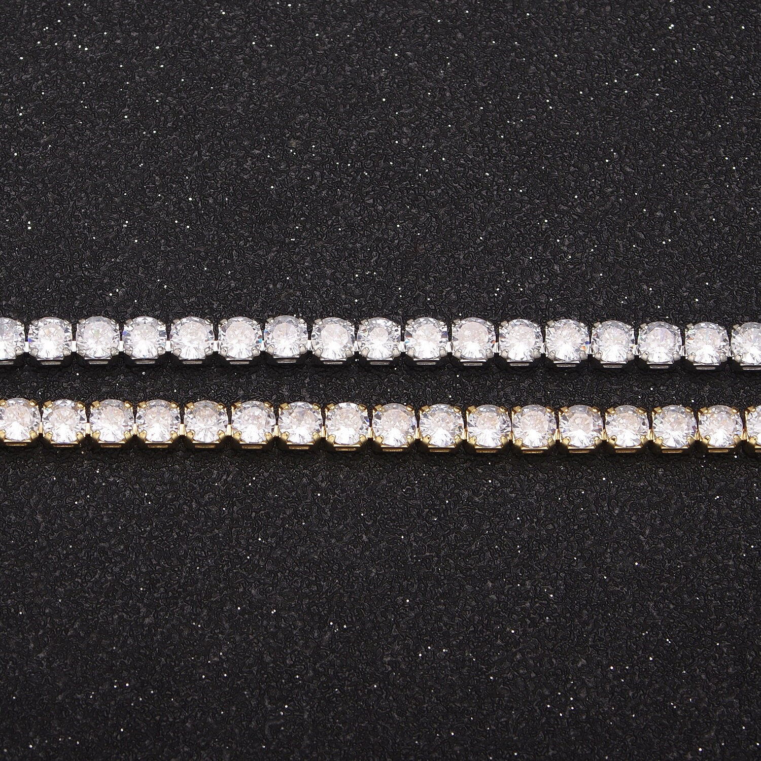 24K Gold Filled Tennis Chain 4mm Width Cubic Zirconia CZ - Etsy