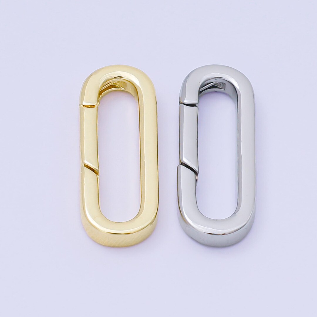 14K Gold Filled 21mm Long Oval Push Gate Clasp Closure Finding in Gold ...