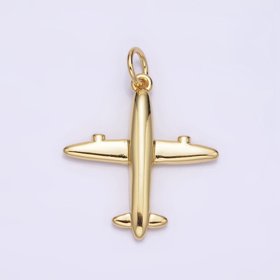 Airplane 14k Gold Filled Airplane Plane Body Jet Plane Charm Pilot ...