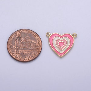 Pink Enamel Heart Charm Connector With You Are Loved for Valentine ...