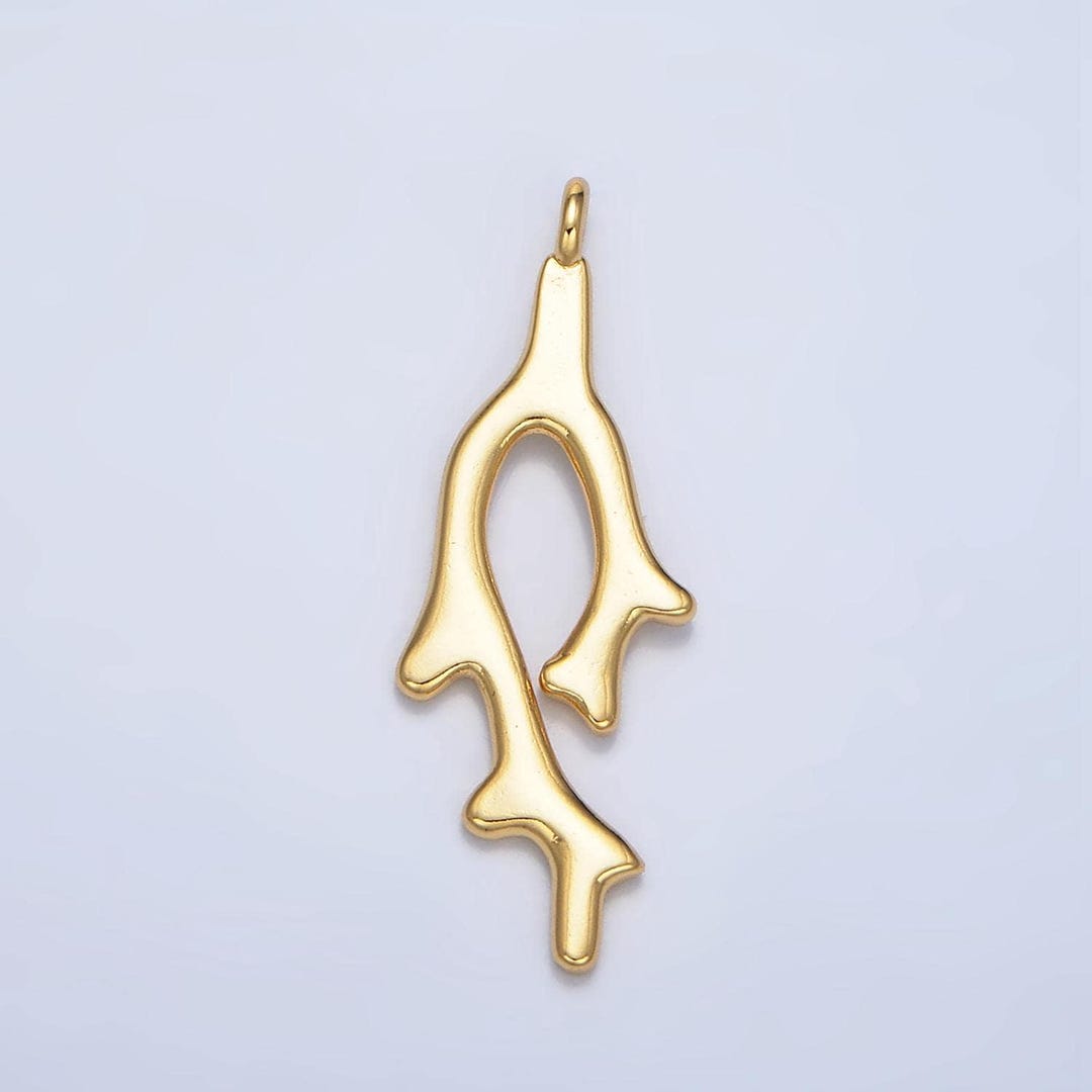 Mini Gold Kelp Charms 24k Gold Filled Coral Pendant Cz Charm Bracelet ...