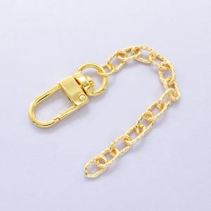 24K Gold Filled 5-inch Lined Paperclip Chain Bag Purse Charm Swivel ...