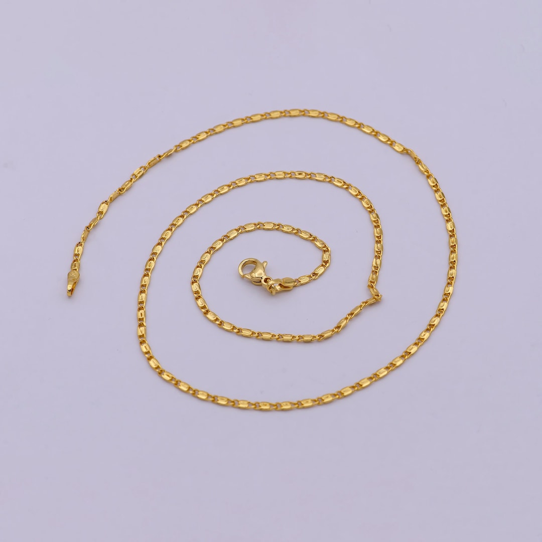 Dainty Snail Chain Necklace, Gold Scroll Chain, S Curb Chain, 24K Gold ...