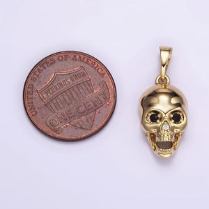 24k Gold Filled Black Eye Yelling Skull Skeleton Pendant | Ah-202 - Etsy