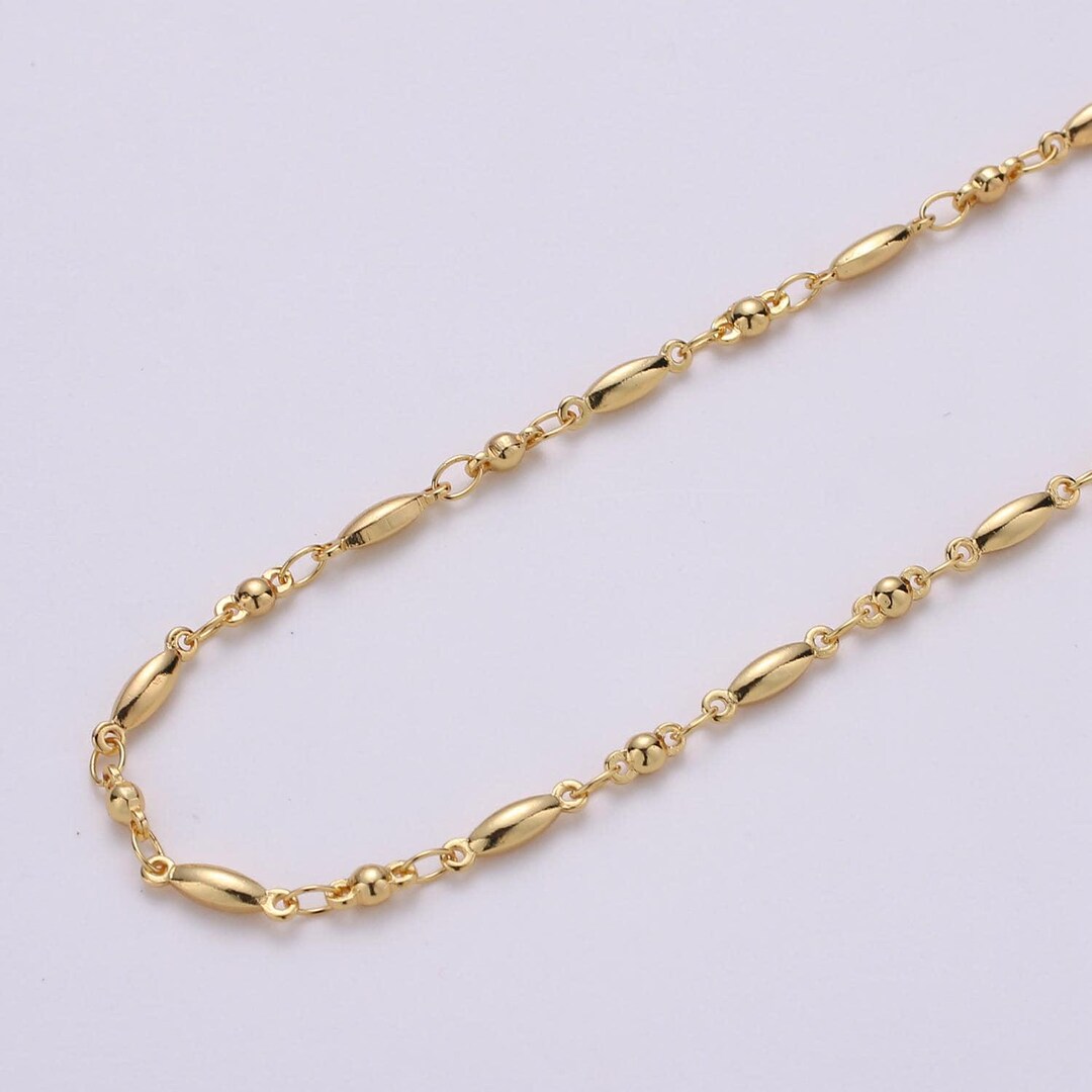 Geometrical Beaded Cable Link 24k Gold Filled 2.4mm Chain Unfinished by ...