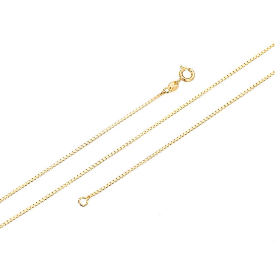 17.5 Inch Ready to Wear Gold Filled Box Chain Necklace, Layering Dainty ...