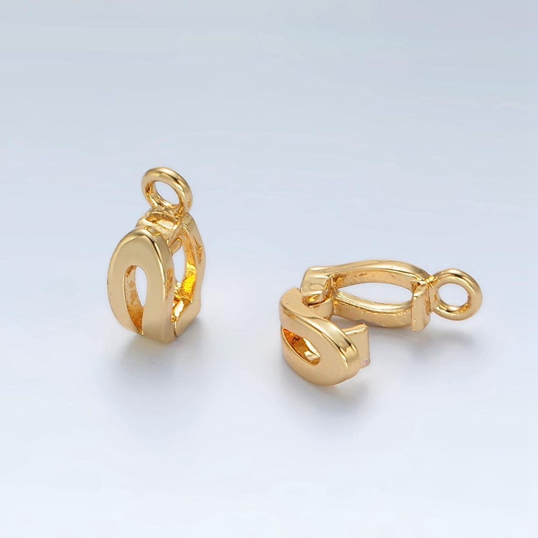 14k Gold Filled Hinged Pull Clasp Charm Bail Necklace Enhancer Bail ...