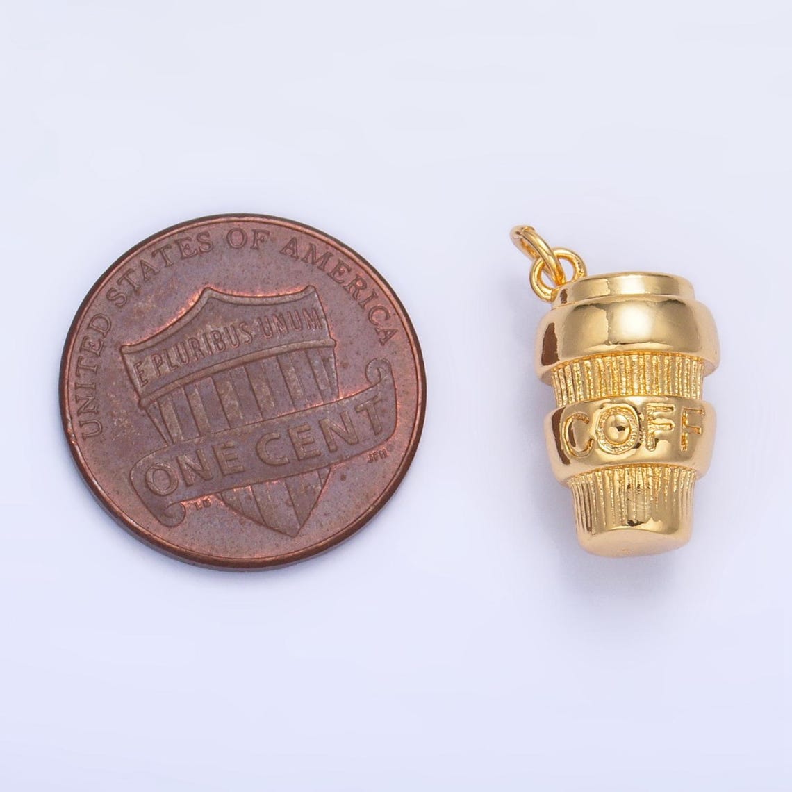 3d Mini Gold Filled Coffee Tumbler Dangle Charm, Silver Coffee Cup ...