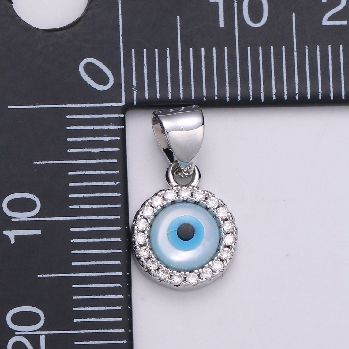 Dainty Evil Eye Charm Small Tiny Evil Eye Pendant Eye of Ra - Etsy