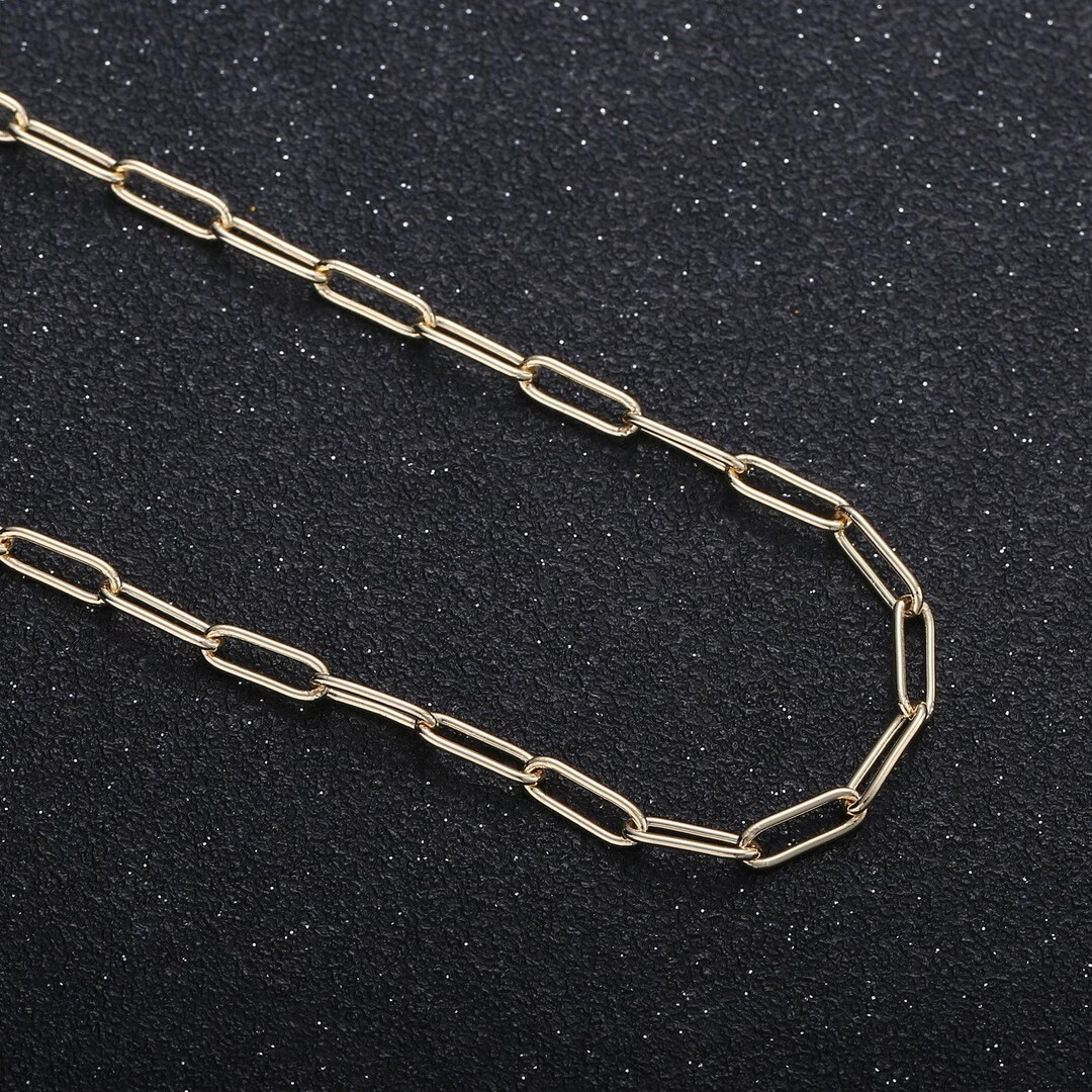 Dainty Gold Paper Clip Chain by Yard, Link Chain Wholesale Bulk Roll ...