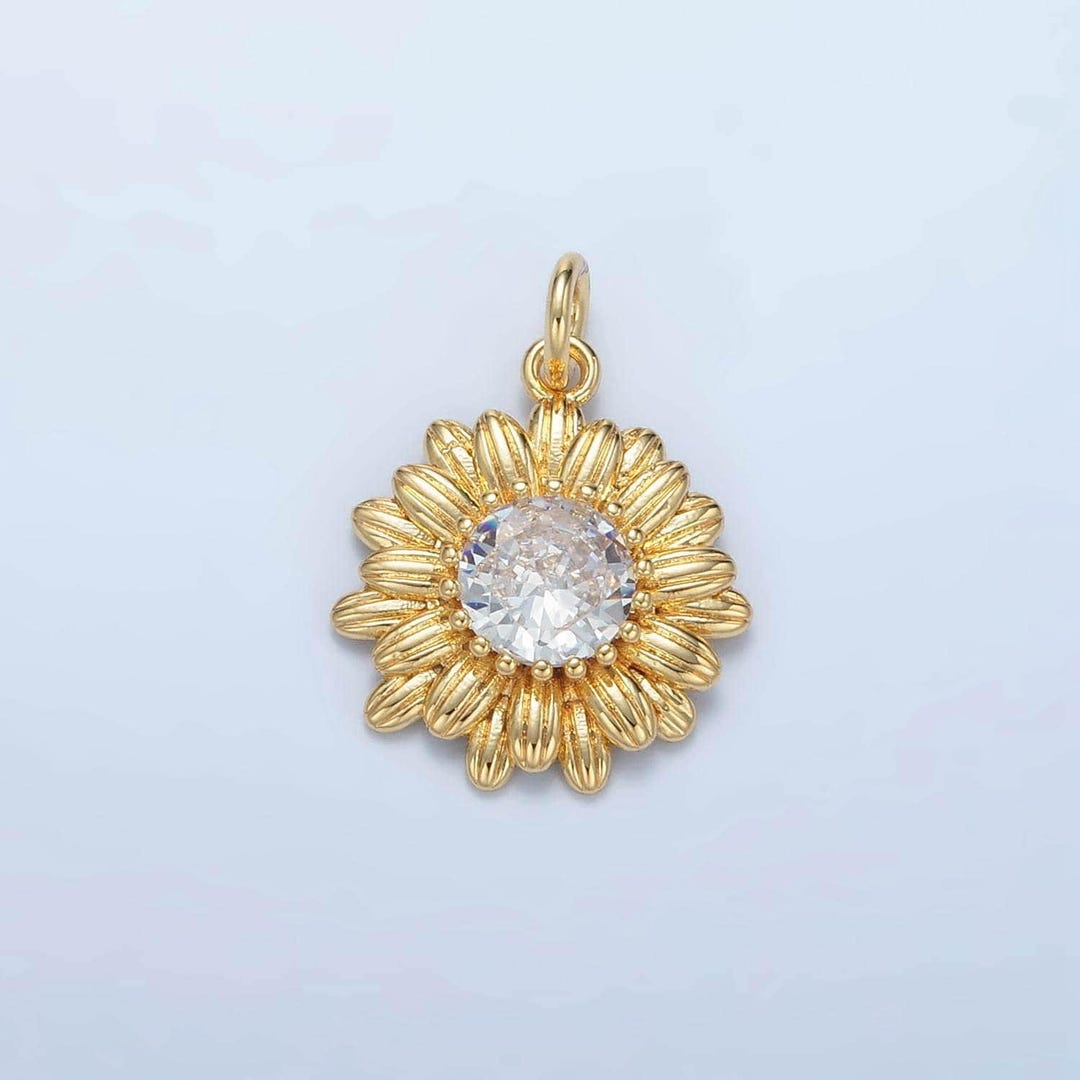 Dainty Sunflower Charm Gold Flower Charm for Bracelet Earring Necklace ...