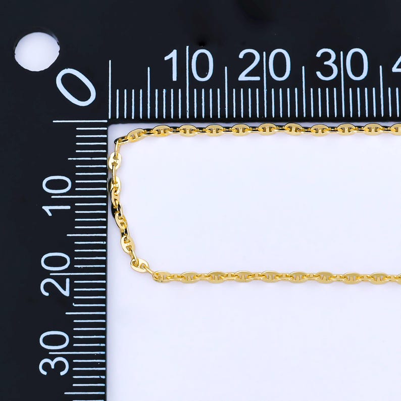 24K Gold Filled 1.6mm Mini Mariner Anchor Chain by Yard Wholesale DIY ...