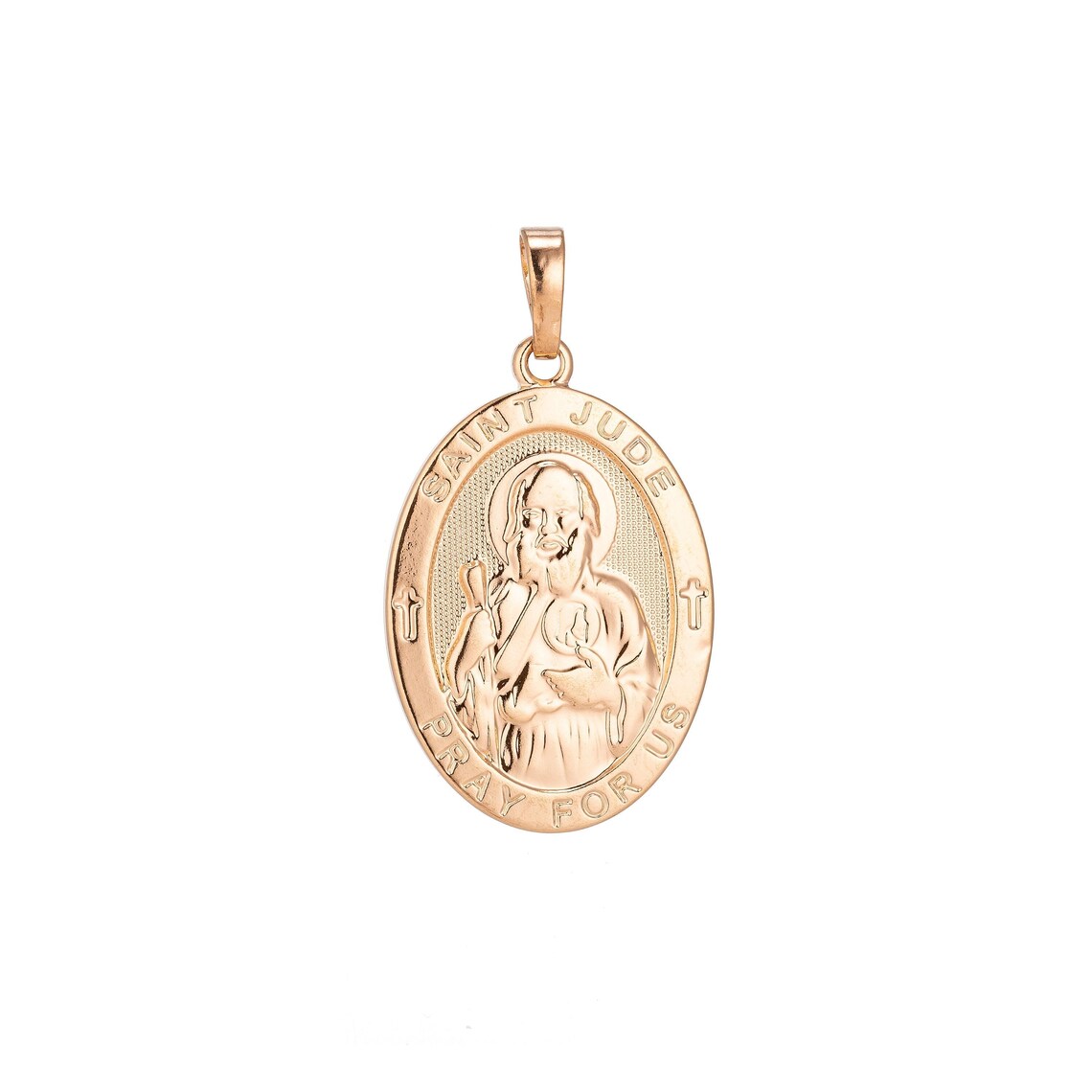 Saint Jude Charm Gold Medallion Charm, Gold Filled St Jude Religious ...