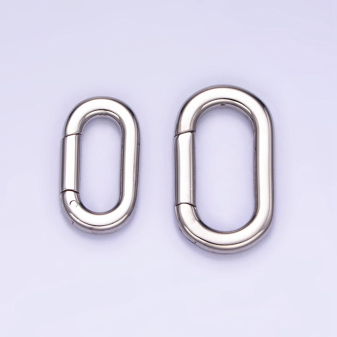Stainless Steel Oval Clasp, Spring Gate Oval Clasp Push Gate Ring for ...