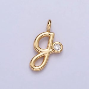 Dainty Gold Initial Charm Cursive Letter Charm Minimalist Alphabet ...