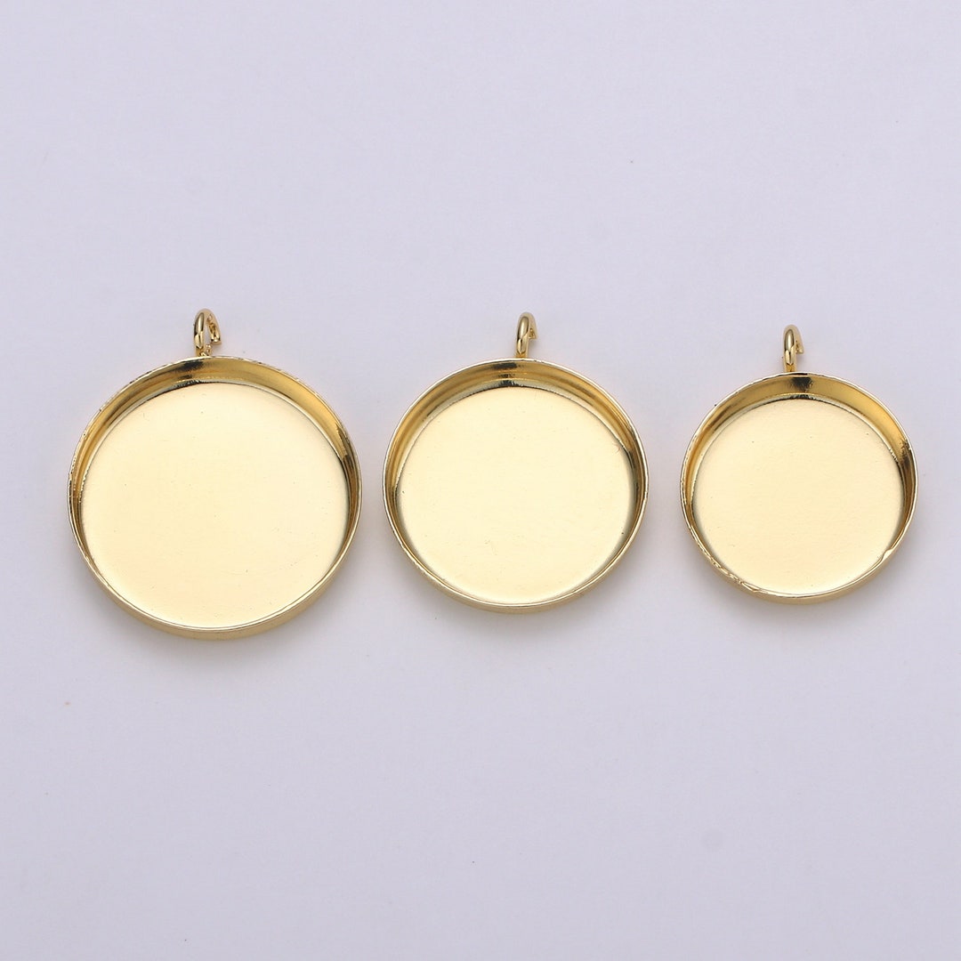 1pcs 14kgold Circular Bezel Cup Earring,supplies for DIY Earring ...