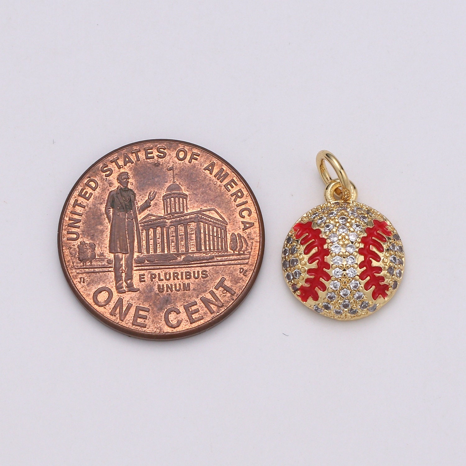 14k Gold Baseball Charm Ball Charm Baseball Player Gift - Etsy