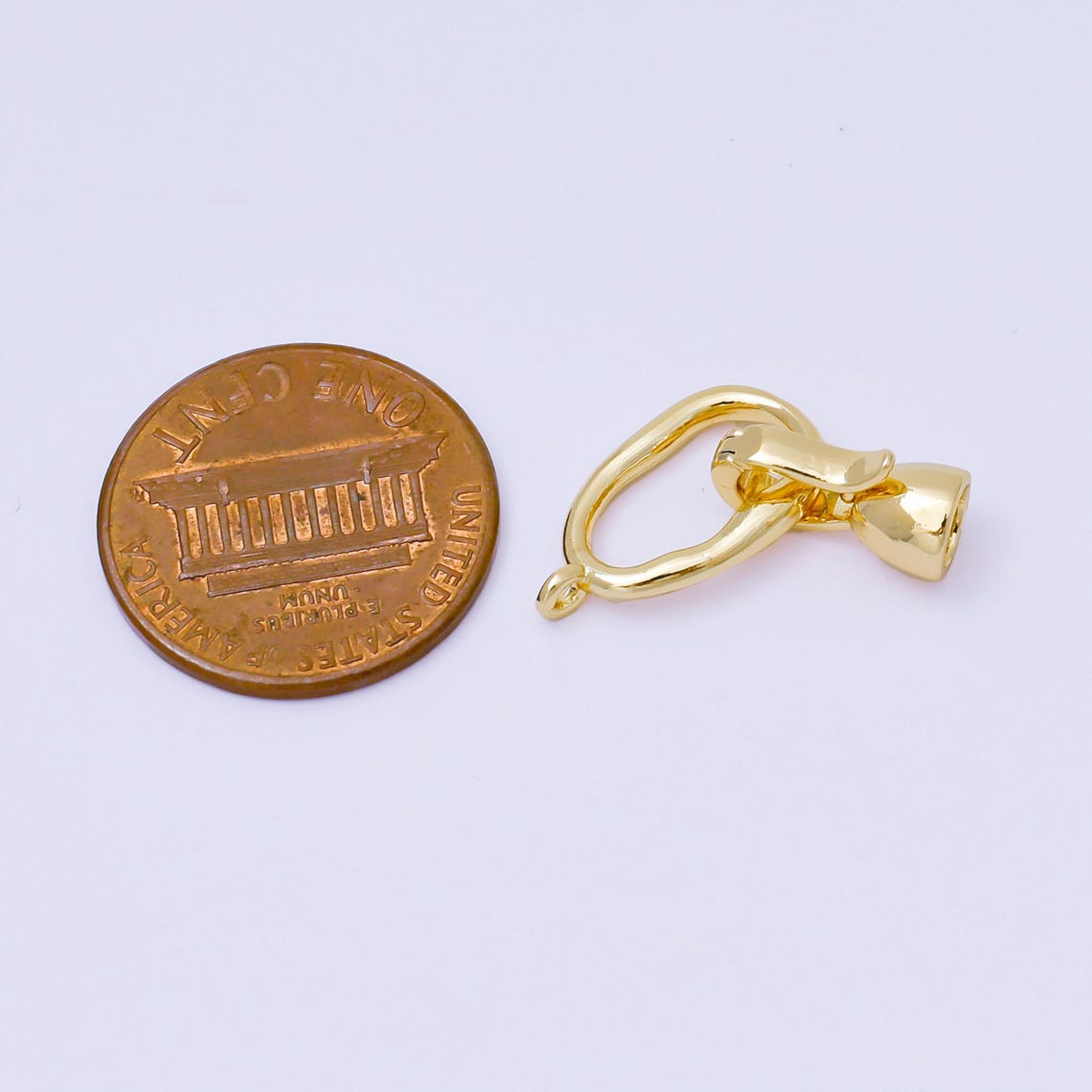 Dainty Gold Bail Charm Holder for Rope String Cord With Loop Tube Bails ...