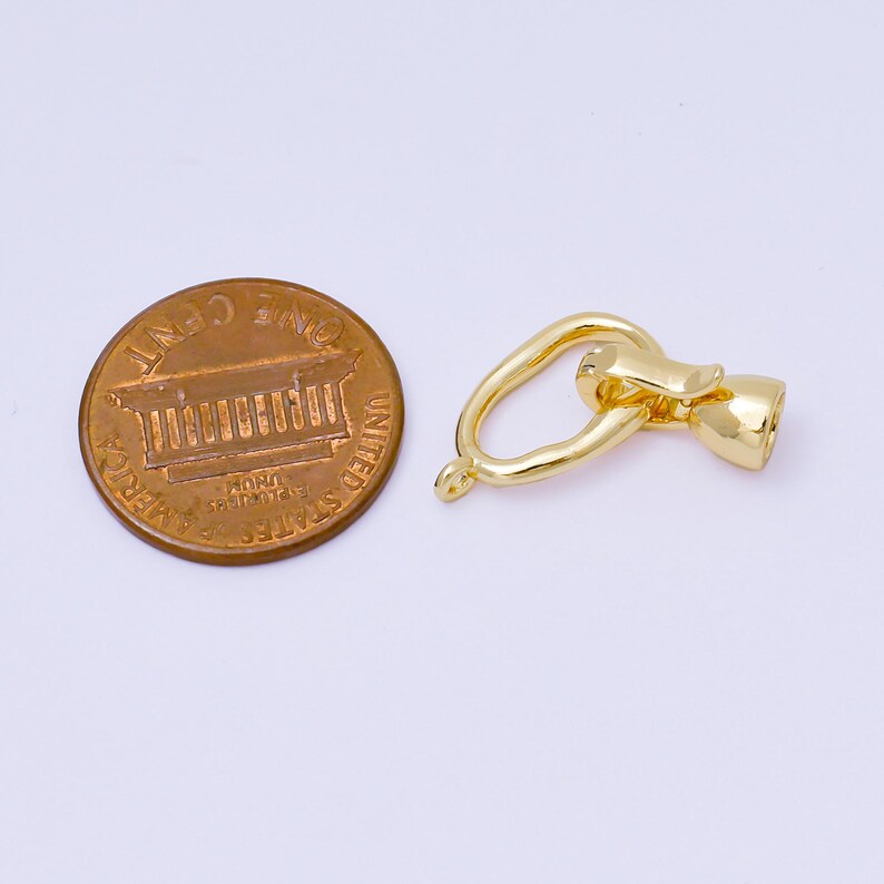 Dainty Gold Bail Charm Holder for Rope String Cord With Loop Tube Bails ...