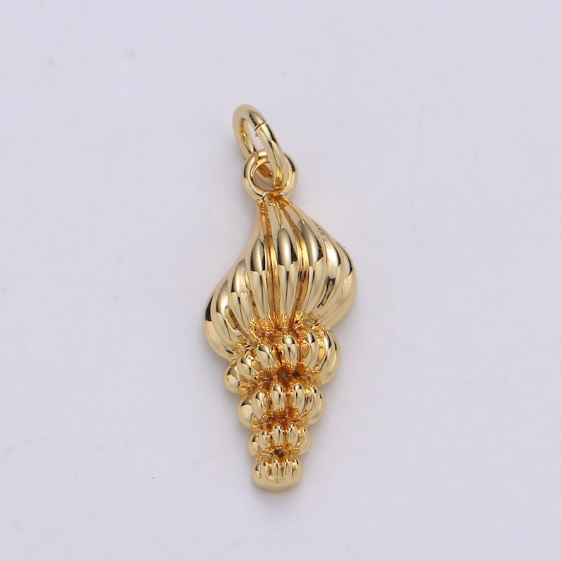 Sea Snail Shell 24K Gold Charm Golden Snail Shell Pendant - Etsy