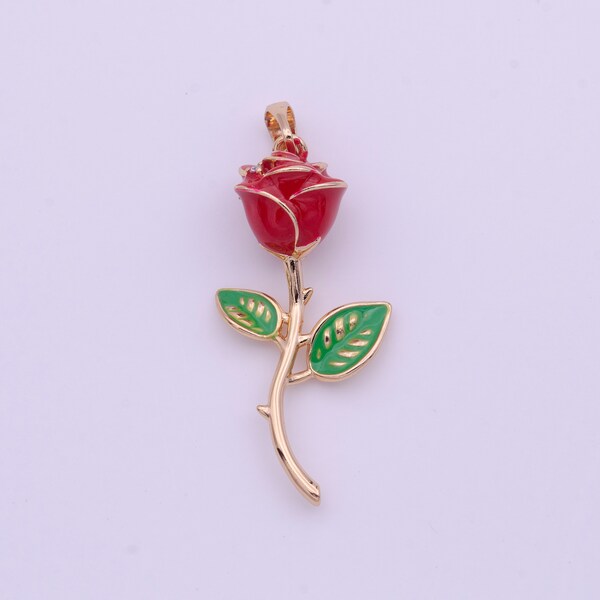 Red Rose Charm - Etsy