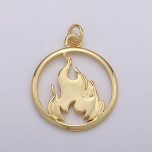 Dainty 24k Gold Filled Charm Element Charm Water Fire Earth Wind Charm ...