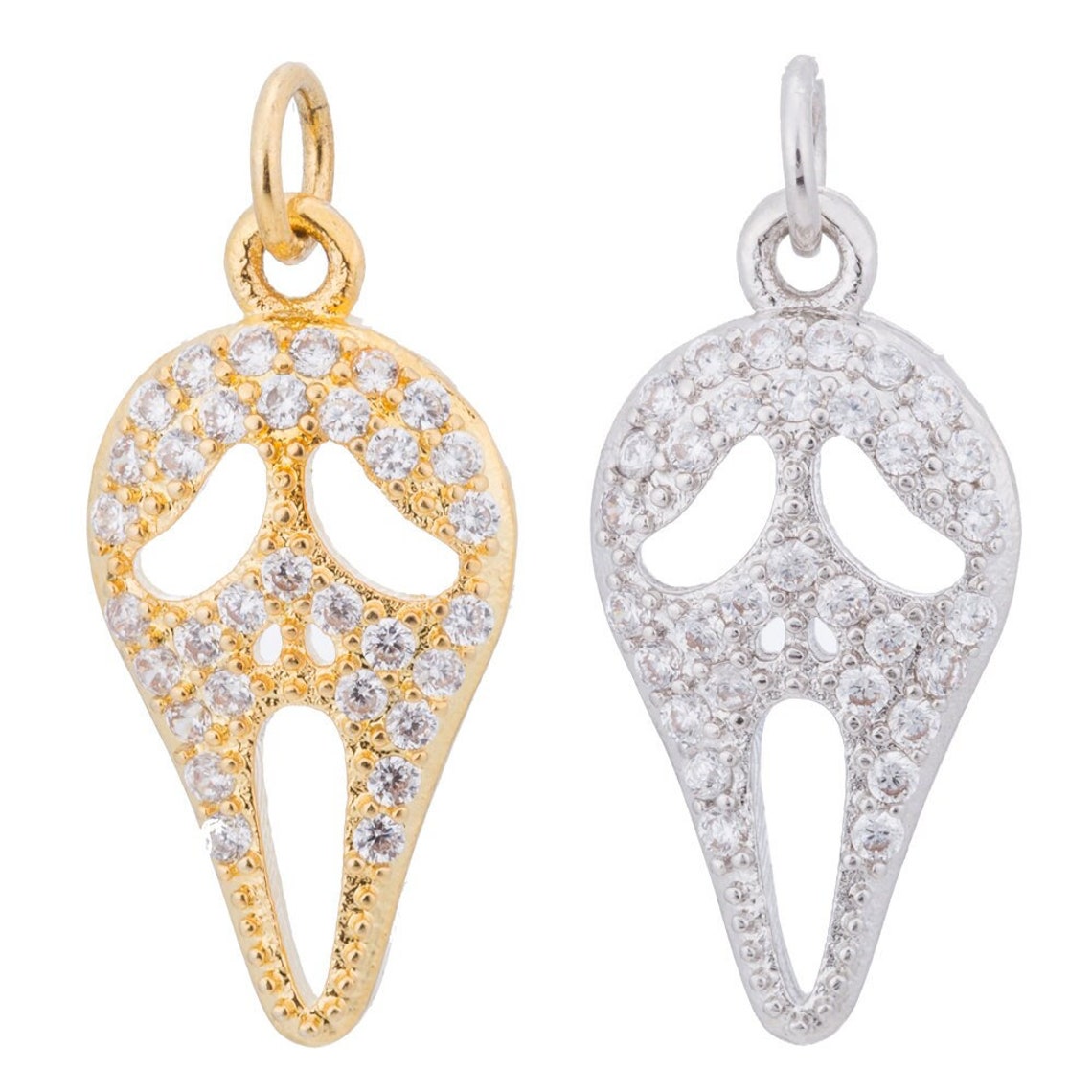 Dainty Gold Filled Scream Movie Mask Scary Halloween - Etsy