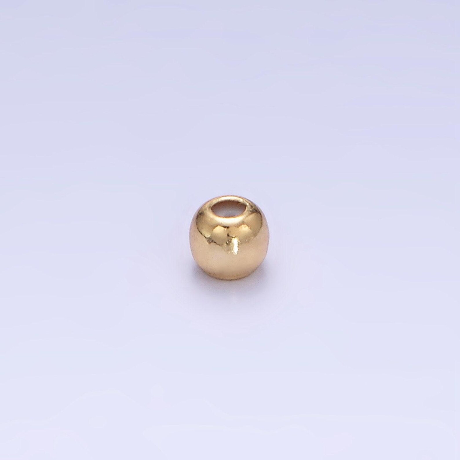 1x 24k Gold Filled Round Safety Rubber Stopper Bead Spacer Smart Beads ...