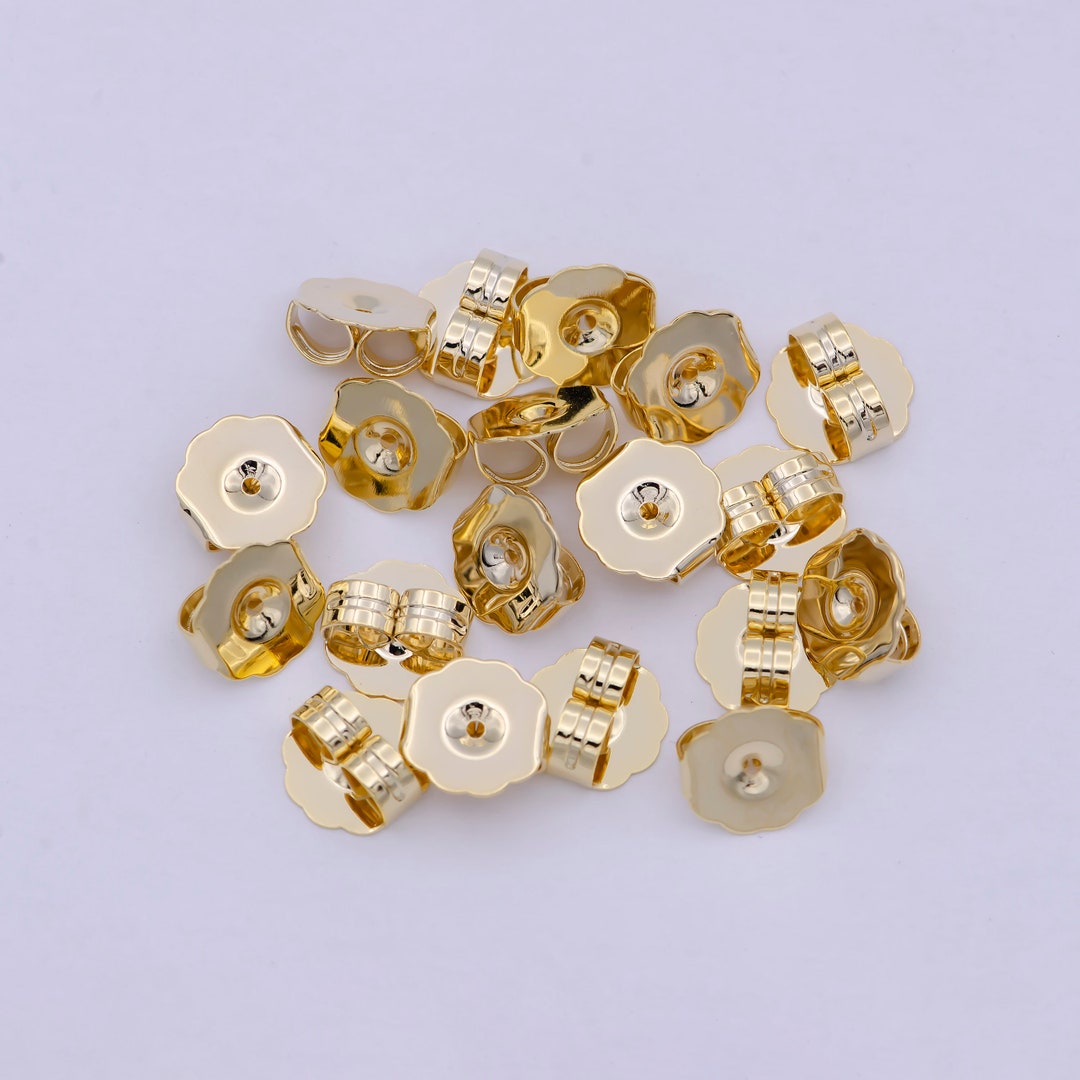 Earnuts Extra Large Earring Backs Gold Plated Butterfly Earring Back ...