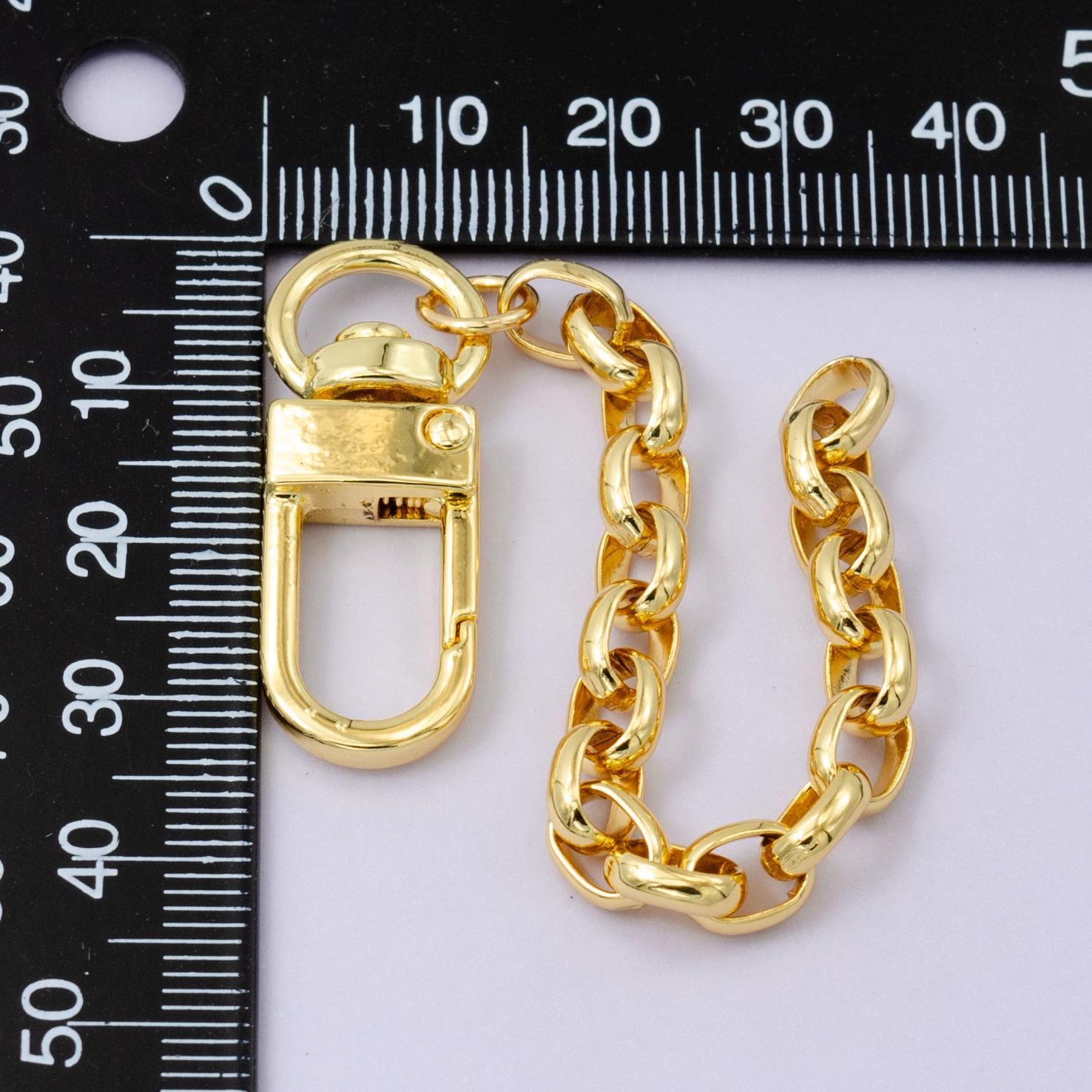 Bold 24k Gold Filled Rolo Chain 5 Inch for Bag Charm Supply DIY Supply ...