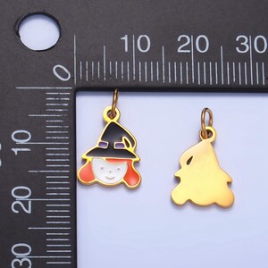 Limited Edition Hallowen Charm Colorful Enamel Pendant Ghost Hat ...