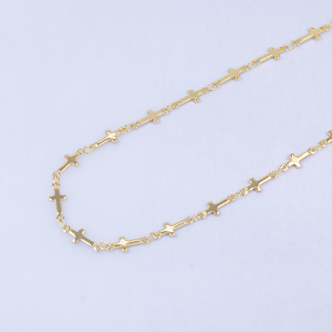 Dainty Gold Sideway Cross Link Chain by Yard 4.9 X 1.1mm Links | ROLL ...