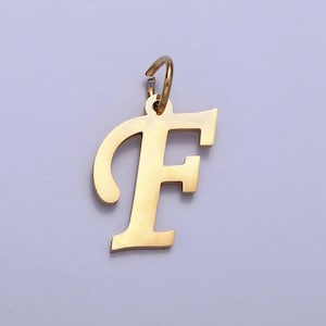 Dainty Gold Script Cursive Stainless Steel Initial Letter Add on Charm ...