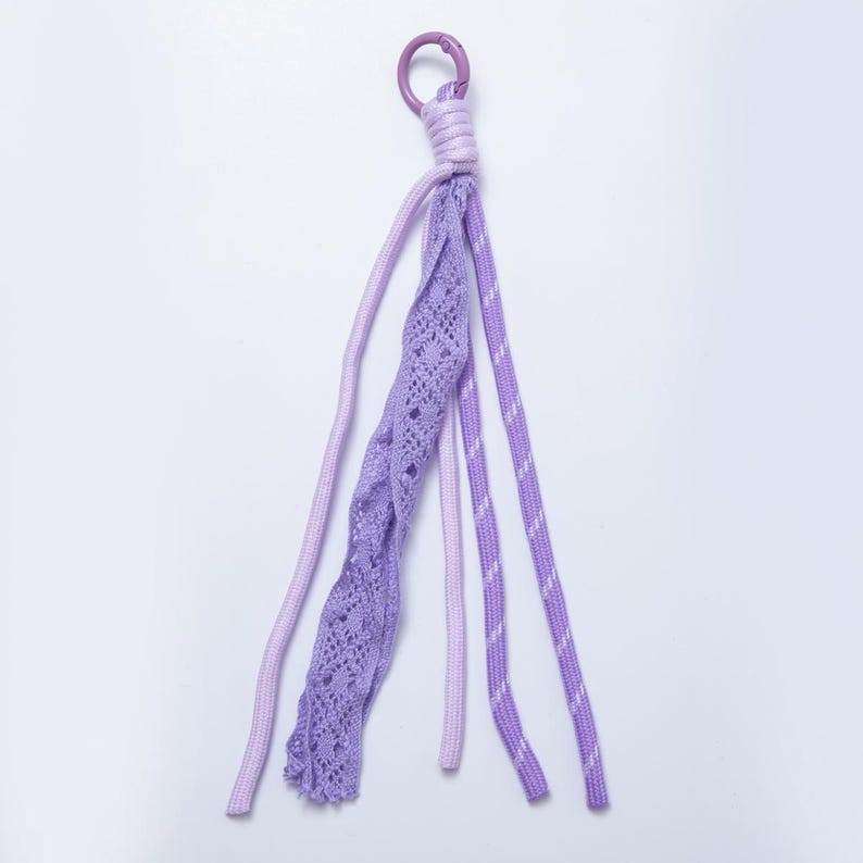 Fun Colorful Handcrafted Cord Keychain in Pink Pastel Color for ...