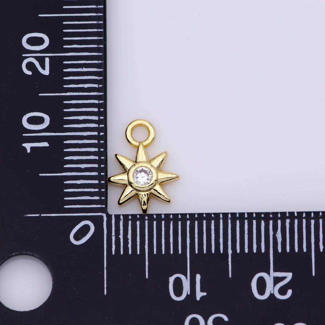 Gold Mini Star Charms Tiny Cz Charm for Necklace Earring Bracelet ...