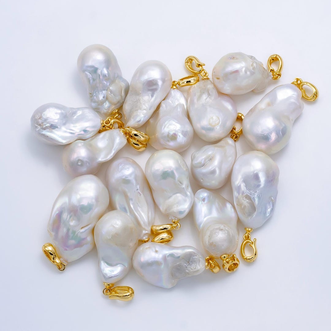 1pc Aa Pearl Approx. 33 X 12mm Big White Baroque Pearl Pendant Necklace ...