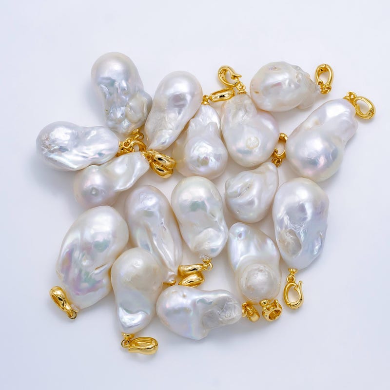 Gold Baroque Pearl Charm - Etsy