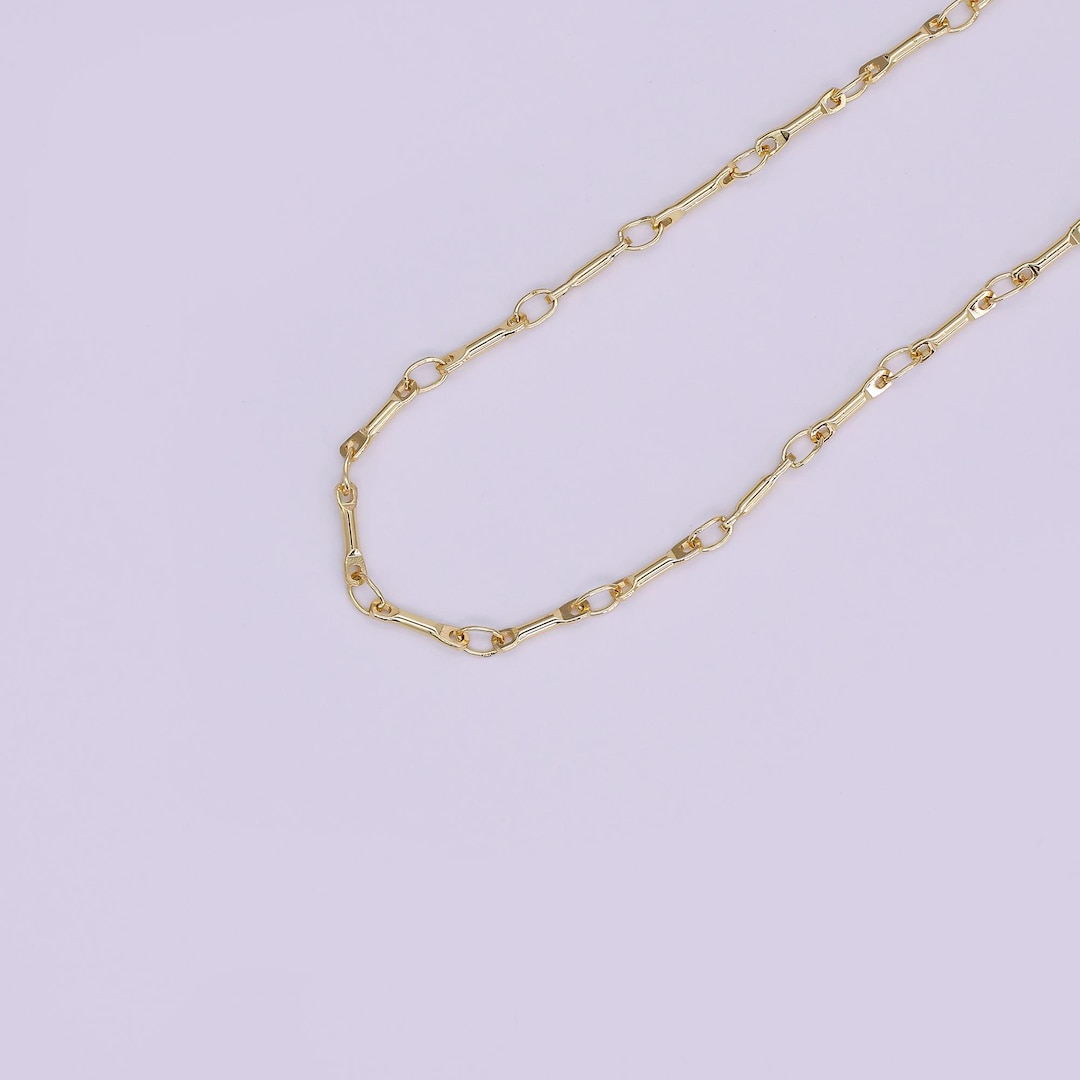 24K Gold Filled Bar Chain by Yard Wholesale Bar Cable Chain for ...