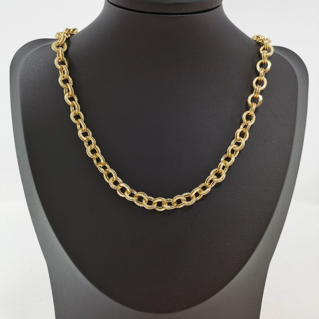 24K Gold Oval Rolo Chain by Yard, Oval Link Chain by Foot, Wholesale ...