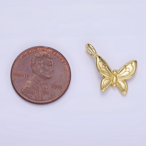 14K Gold Filled Line-textured Butterfly Mini Charm AG-701 - Etsy