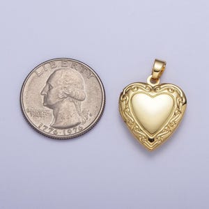 Gold Decorative Heart Locket Pendant, 24k Gold Plated Love Heart ...