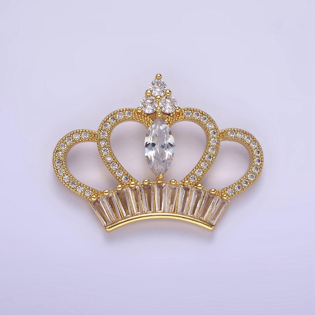 Dainty Golden Princess Crown Charm Cubic Crown Charms, Corona, Gold ...