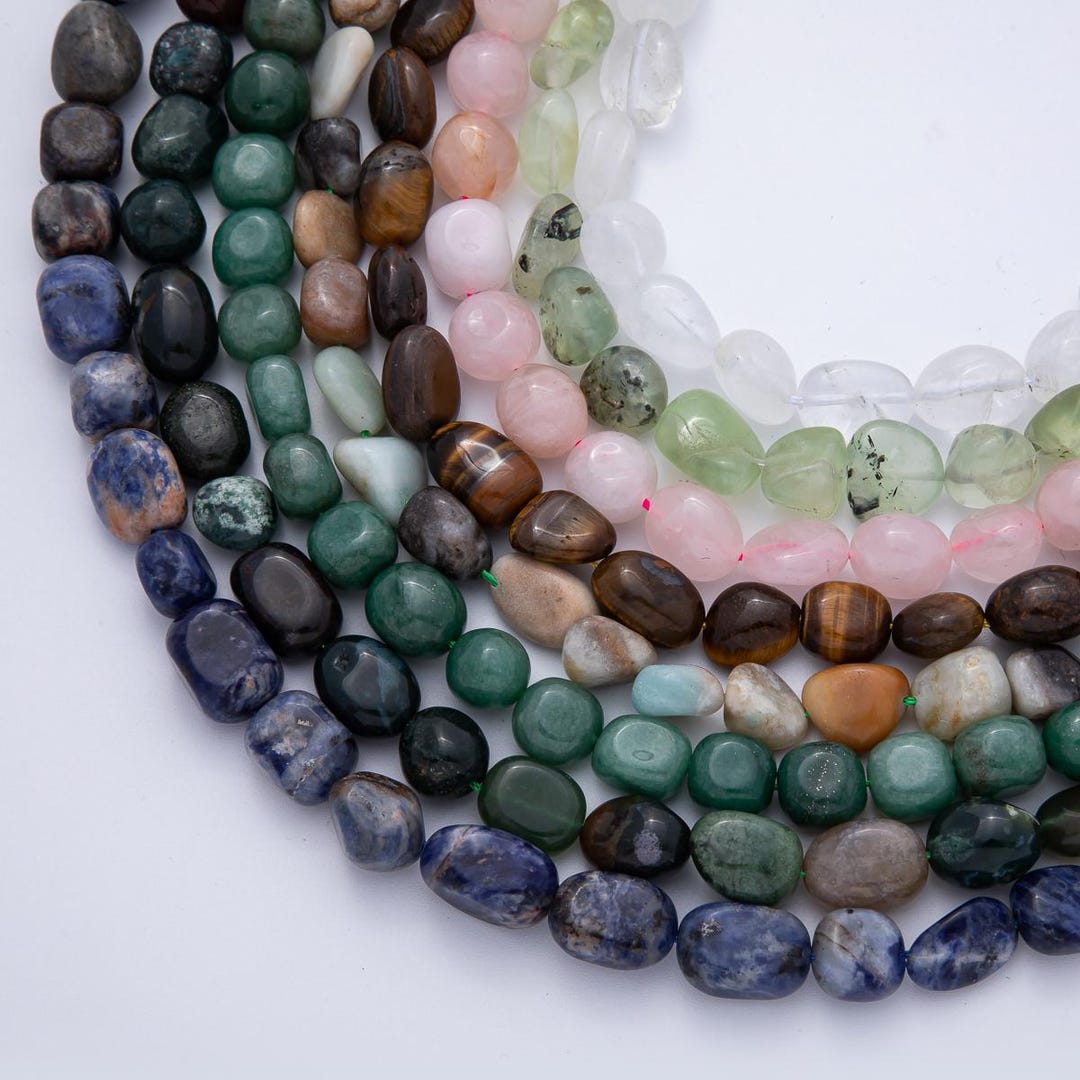 12.5mm Genuine Natural Gemstone Pebble Bead Strand Finding Quality ...