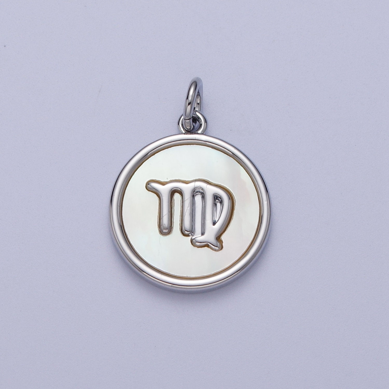 Shell Pearl Silver Zodiac Signs Medallion Pendant White Gold - Etsy