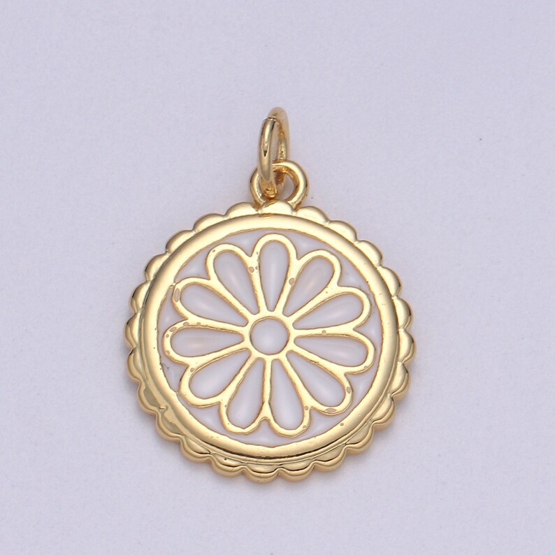 14k Gold Enamel Daisy Charms Dainty Colorful Daisy Charms - Etsy