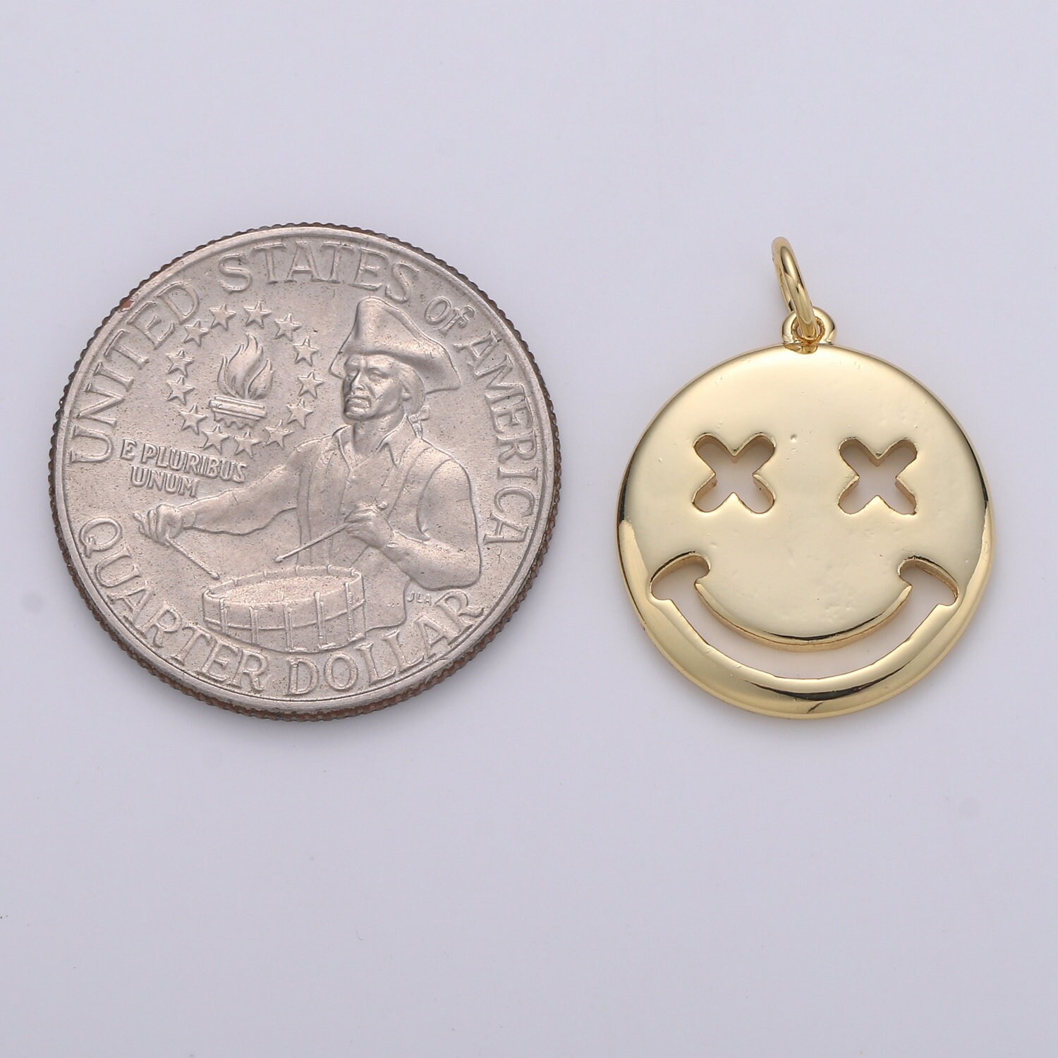 Double Sided Gold Happy Face Charm Smile Face Charms Emoticon - Etsy