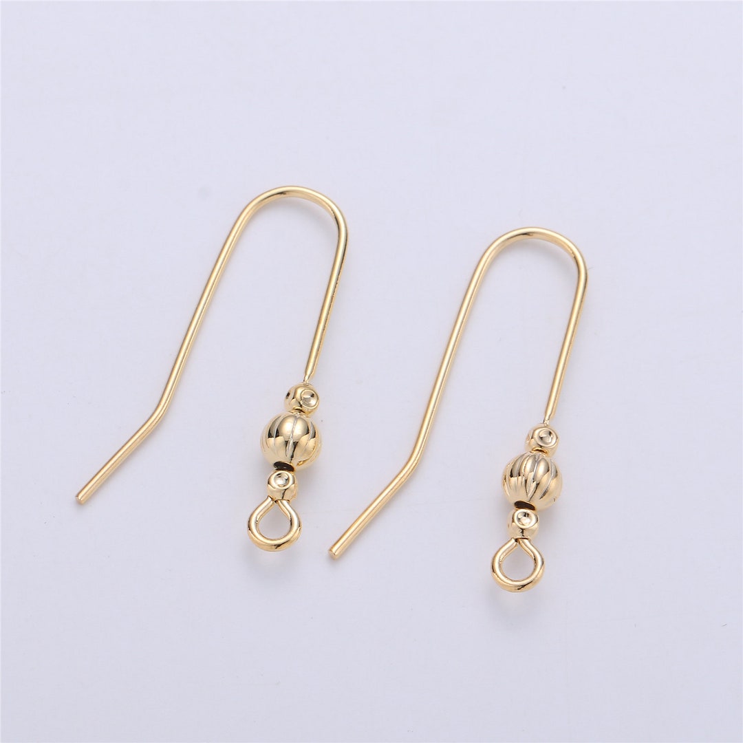 1 Pair Ear Hooks 14k Gold Filled Ear Wires With Open Link for Charm ...